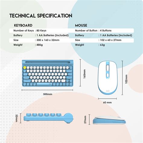 Fantech Mochi 80keys Wk897 Wireless Keyboard Mouse Combo Set For