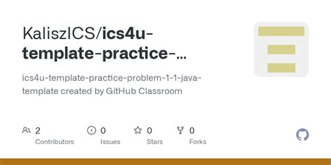 Github Kaliszicsics4u Template Practice Problem 1 1 Java Template