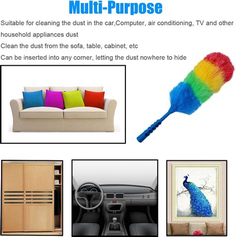Plumero estático de plumas con cabeza ajustable y lavable más fibras más grandes y más brillante
