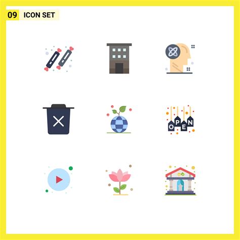 9 Universal Flat Color Signs Symbols Of Delete Basic Shop Front Idea Processing Editable Vector