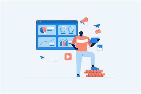 비즈니스 성장의 벡터 일러스트 레이 션 프리미엄 벡터