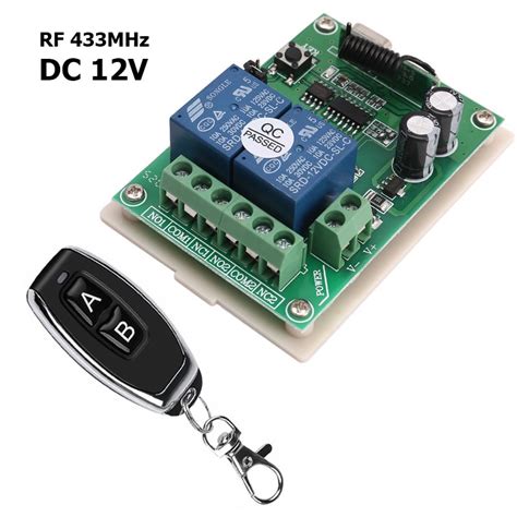 Modulo Relé Rf 433mhz 2 Canais Dc 12v Controle Remoto Shopee Brasil