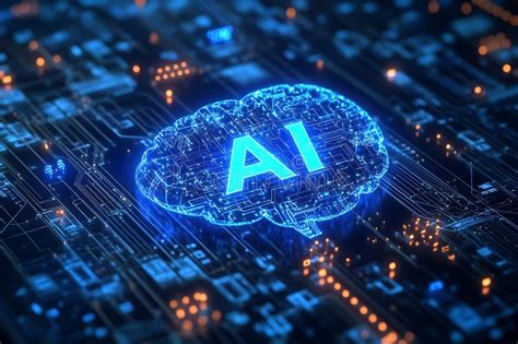 Digital Brain Circuit Board with Glowing AI Text, Artificial Intelligence Concept 80 Ch Stock ...