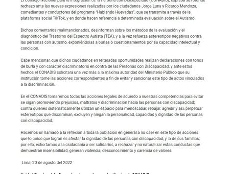 Conadis Pide Sancionar A Conductores De Hablando Huevadas Por Comentarios Sobre El Autismo