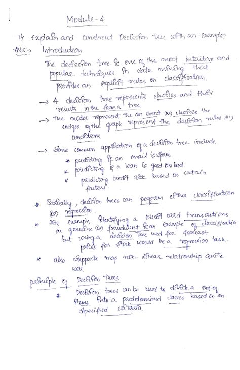 Ds Mod 4 Mtech Data Science 14 Explain And Constreut Decission Tree With An Example Ans