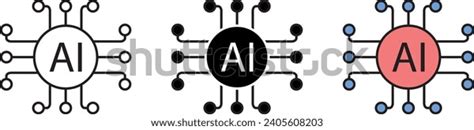 Artificial Intelligence Ai Processor Chip Vector Stock Vector Royalty