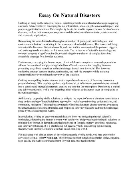 Essay On Natural Disasters College Essay Essay On Natural Disaster Pdf