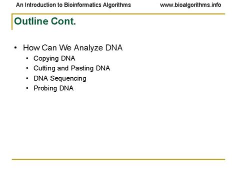 An Introduction To Bioinformatics Algorithms Bioalgorithms Info