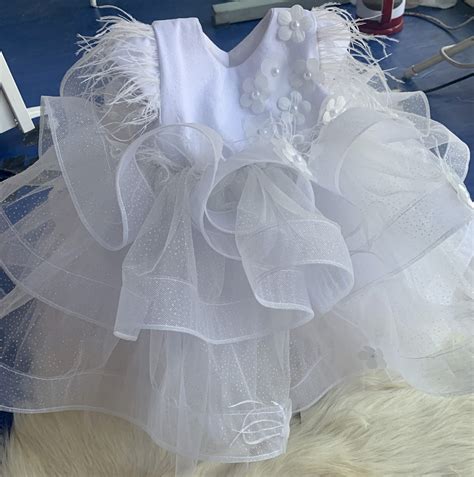 Рокля за кръщене на волани Детски дрехи за кръщене шаферски и официални рокли Kate Shop