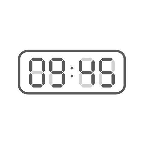 Vector Illustration Of Digital Clock Template Digital Numbers Have