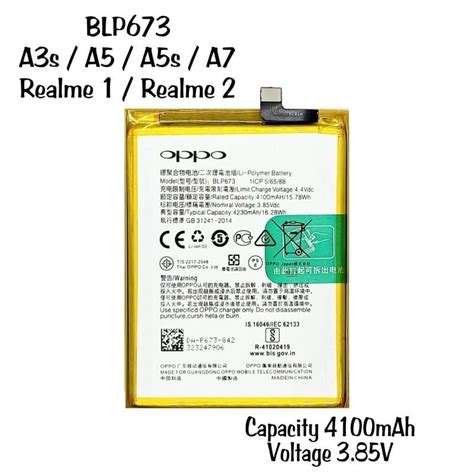 Jual 933 Battery Oppo A3s A5s A7 A12 A31 A11k C1 Blp673 Shopee
