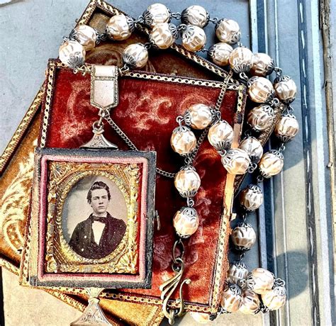 Assemblage Ambrotype Necklace Victorian Photography Memento Mori Daguerreotype Tintype