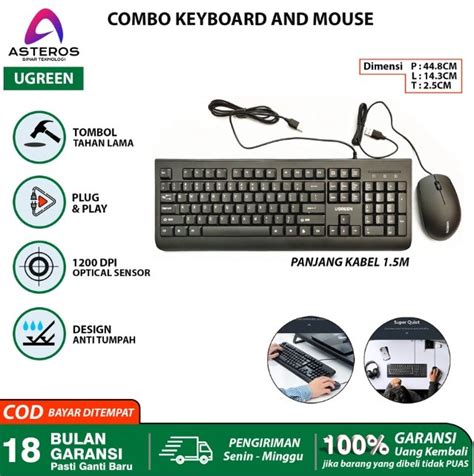 Jual Ugreen Combo Keyboard Plus Mouse Satu Set Wired Full Sized Kota