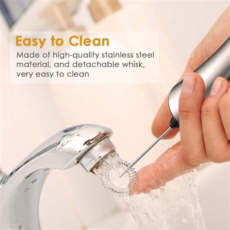 Usb Chargeable Double Spring Whisk Head Electric Milk Frother Stainless