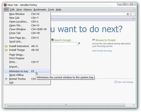 Minimize Firefox To The System Tray The Easy Way