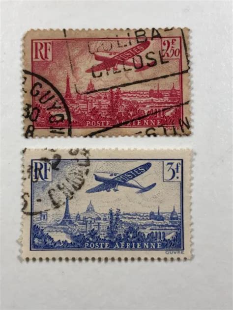 TIMBRES FRANCE POSTE Aérienne Avion survolant Paris N 8 à 13 Oblitérés