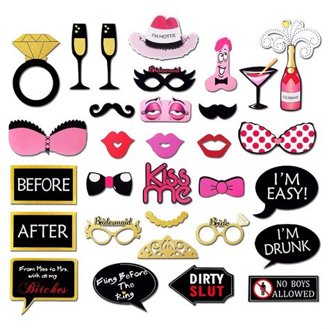 31pcslot Ts Bachelorette Party Photo Booth Props Girls Night Out