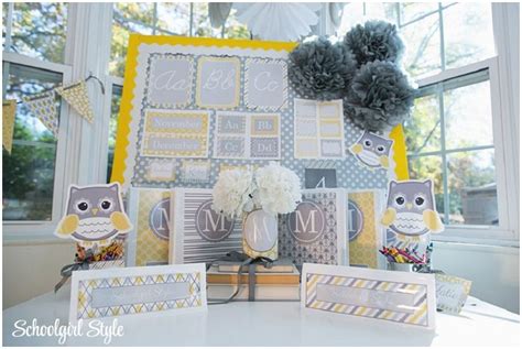 Yellow And Gray Classroom Theme Printable Classroom Decor Classroom Decor Themes Classroom