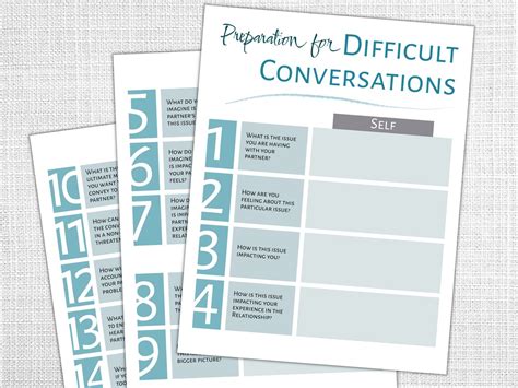 Difficult Conversations Worksheet Couple S Guide To Reduce Conflict
