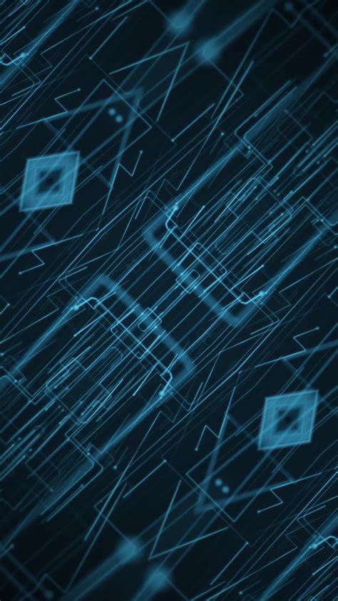 Vertical Digital Circuit Board Styled Background With Fast Moving Glowing Digital Data Nodes