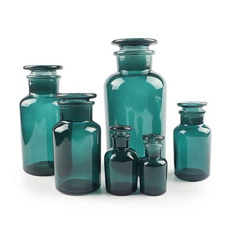 유리 뚜껑이있는 녹색 500ml 유리 시약 병 의 고품질 유리 뚜껑이있는 녹색 500ml 유리 시약 병
