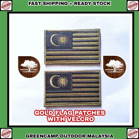 Topi Ny Malaysia Flag Patch Gold Edition Emblem Velcro Backpack Bag