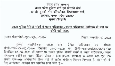 Up Police Recruitment 2022 936 Post Recruitment In Upprpb Apply