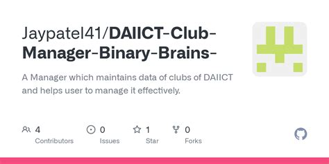 Daiict Club Manager Binary Brains Readmemd At Main · Jaypatel41