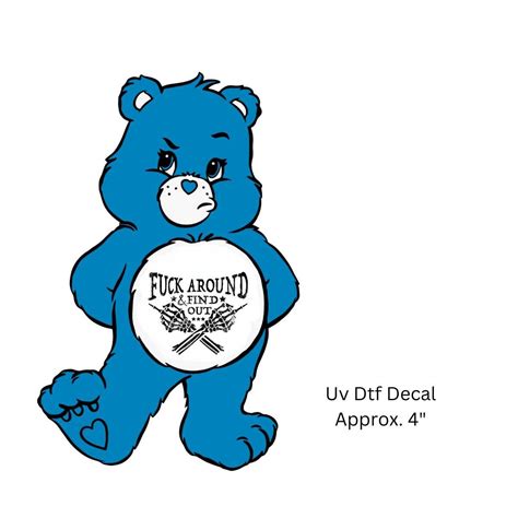 Uv Dtf Decal Fafo Blue Bear Swear Bear New Sheris Big Cartel