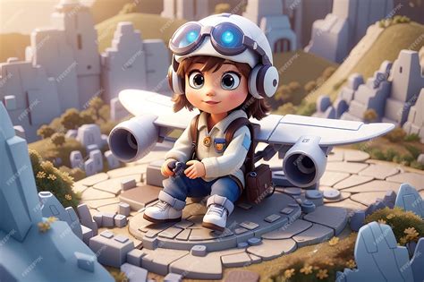 Premium Photo Very Detailed Tiny Cute Pilot