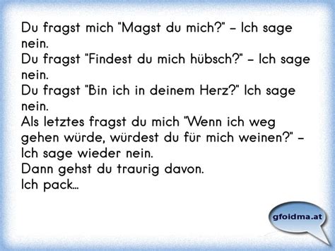Du Fragst Mich Magst Du Mich Ich Sage Nein Du Fragst Findest Du
