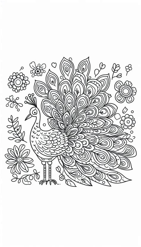 Imprimir Pavão Para Colorir