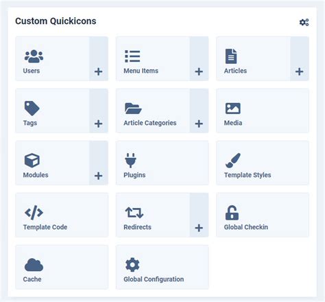 Default Quick Icons Joomla Extensions By Joomill