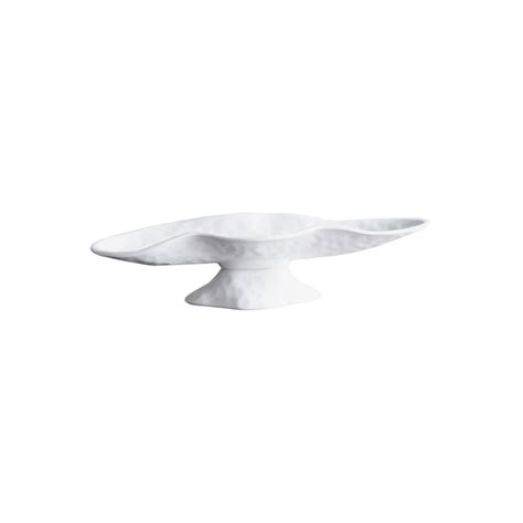 Vida Nube Small Oval Pedestal Cracker Tray White By Beatriz Ball