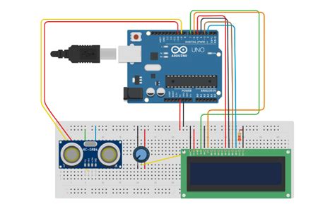 Circuit Design Sensor De Distancia UltrasÓnico Tinkercad