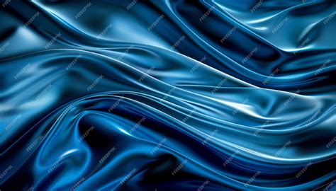 Premium Photo Tranquil Blue Silk Waves Flowing Fabric In Calming Abstract Background With Copy