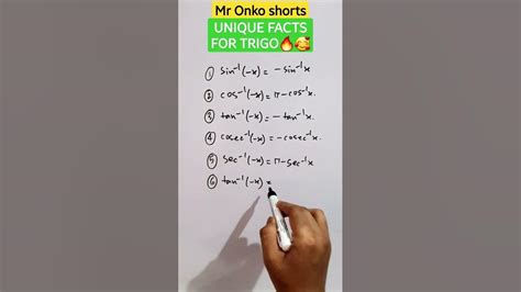 Unique Facts About Inverse Trigonometric Functions🔥 ️👌 Mathtricks Mathshorts Maths