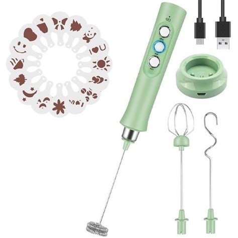 Electric Milk Frother Handheld Rechargeable 3 Speed Adjustable Mini