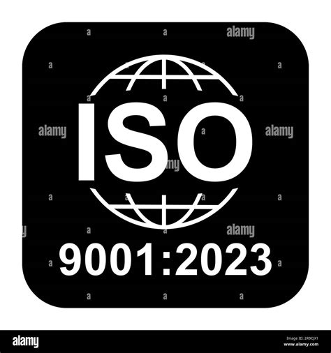 Iso 9001 Icon Standard Quality Symbol Vector Button Sign Isolated On White Background Stock