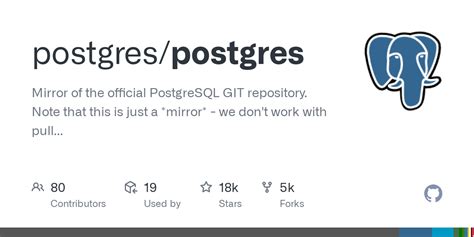 github postgres postgres mirror of the official postgresql git