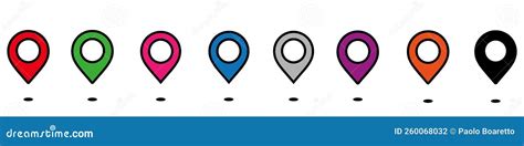 Set Of Colorful Map Pointer Map Pins Markers Location Icons For Map Vector Illustration