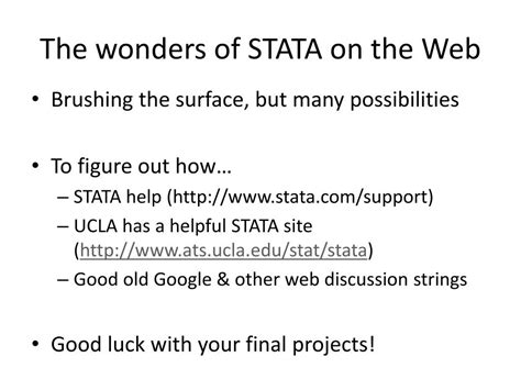 Ppt Random But Useful Stata Commands Powerpoint Presentation Free