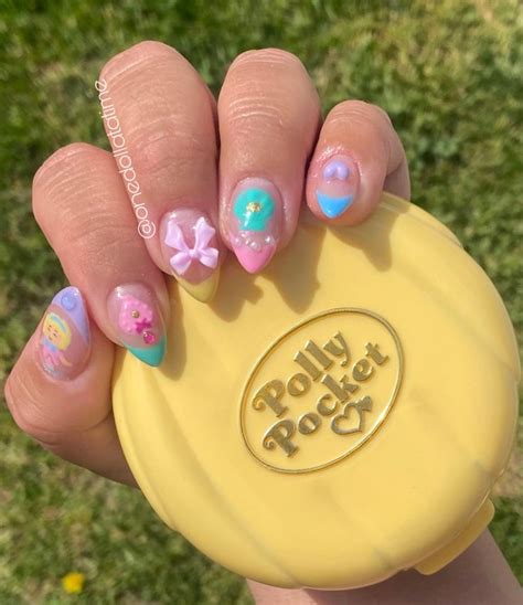 Polly Pocket Nail Art Gel Nails Nail Art French Nails