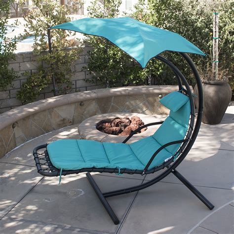 Hanging Chaise Lounger Chair Arc Stand Air Porch Swing Hammock Chair
