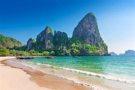 Plage De Railay Dans Krabi Vue Aérienne De Plage Et De Littoral De
