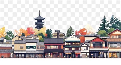Png Kyoto Town Building Border Free Png Rawpixel