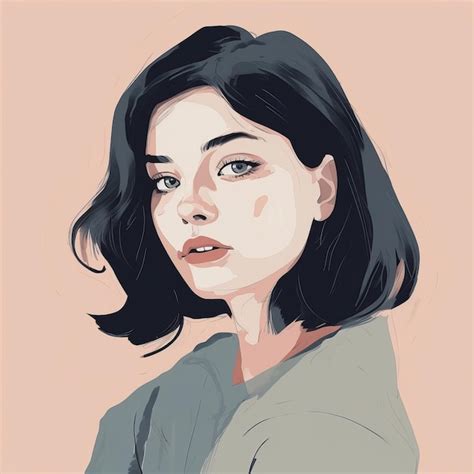 Premium Ai Image Abstract Woman Doodle Graphic Portrait Digital
