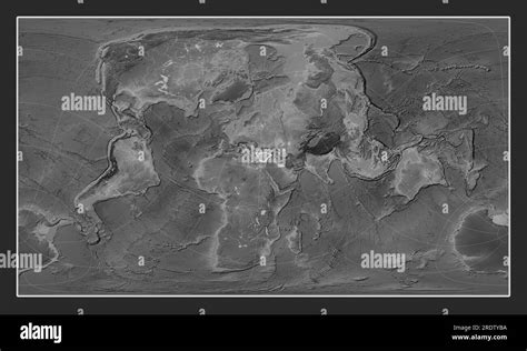 Anatolian Tectonic Plate On The Grayscale Elevation Map In The