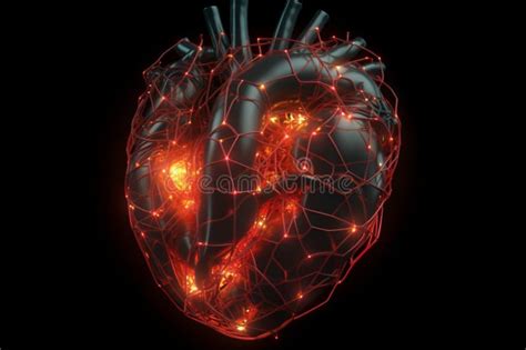 Neural Network In The Shape Of A Human Heart Sentient Artificial Intelligence Concept