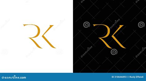 Unique And Luxury Letter Rk Initials Logo Design Stock Vector